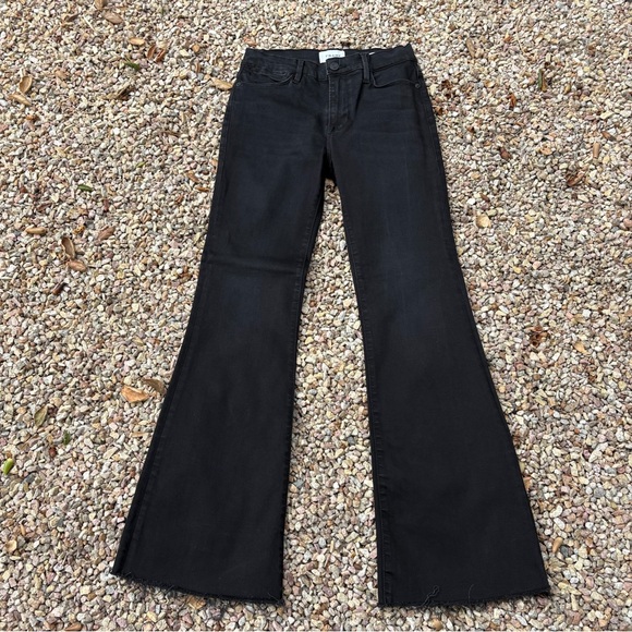 Frame Denim | Jeans | Frame Le Easy Flare Raw Hem Distressed Jeans Size ...
